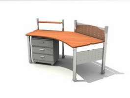 Office Desk Cubicle 3d model 3ds Max files free download - modeling ...
