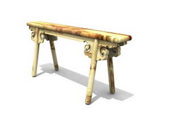 Antique Furniture Wooden bench 3d model 3Ds Max,3ds files free download ...