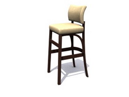 Wooden High Stool 3d model 3DMax,3DS files free download - CadNav