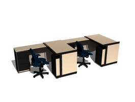 Office Furniture Cubicle Workstation 3d model 3ds Max files free ...