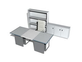 Office desk and computer 3d model 3D Studio,3ds max files free download ...