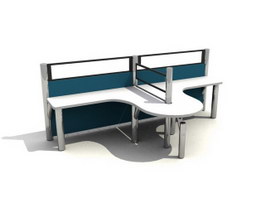 Cubicle Office Furniture 3d model 3ds Max files free download ...