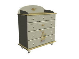 Kids bedroom furniture wardrobe 3d model 3DMax files free download ...