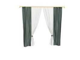 Sheer curtain with drapes 3d model 3DMax files free download - CadNav