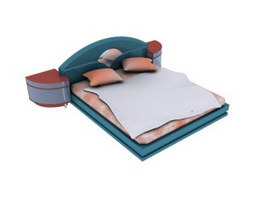 Double Bed with Bedside tables 3d model 3DMax files free download - CadNav