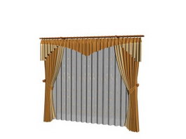 Beautiful window curtain 3d model 3DMax files free download - CadNav