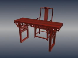 Chinese antique hand carved furniture sets 3d model 3dsmax files free ...