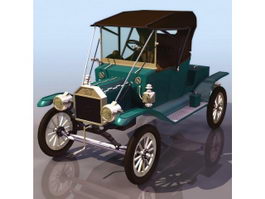 1913 Ford Model T touring car 3d model 3DS files free download - CadNav