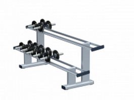 2-Tier dumbbell holder rack 3D Model Download - 3dsMax Files - CadNav