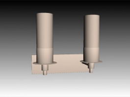 2 lights wall lamp 3d model 3dsMax files free download - CadNav