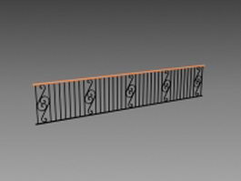 Wrought iron deck railing 3d model 3dsMax,3ds,AutoCAD files free ...