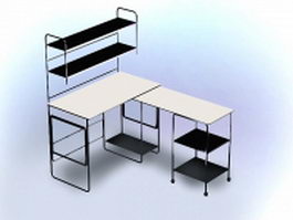 Small office computer desk 3d model 3D Studio,3ds max files free ...