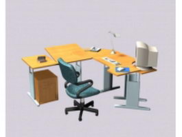Colorful office desk units 3d model 3dsMax files free download - CadNav