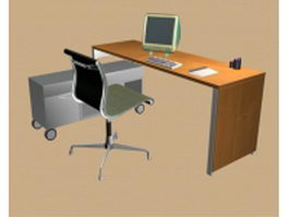 Office desk workstation 3d model 3dsMax files free download - CadNav