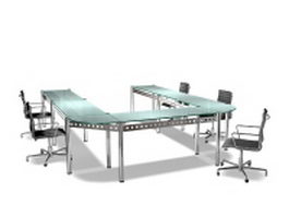 U shaped conference tables design 3d model 3dsMax files free download ...