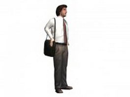 Businessman with briefcase 3d model 3ds max files free download - CadNav