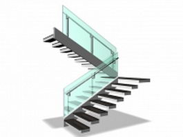 Contemporary railing design 3d model 3dsMax,3ds files free download ...