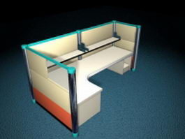Office cubicle workstation 3d model 3dsMax files free download ...