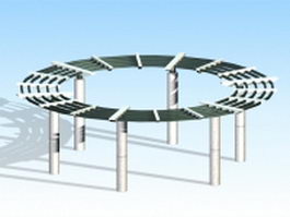 Glass roof gazebo 3d model 3ds Max files free download - CadNav