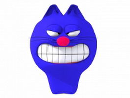 Cartoon blue cat head 3d model 3ds Max files free download - CadNav