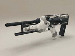 Sci Fi sub machine gun low poly 3d model Object files free download ...