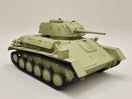Russian T-80 Light Tank 3d model 3ds Max files free download - CadNav