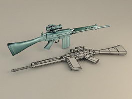 FN FAL Battle Rifle 3d model 3ds Max files free download - CadNav