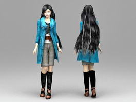 Autumn Outfits Girl 3d model 3ds Max files free download - CadNav