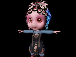 Cute Chinese Opera Character 3d model Maya files free download - CadNav