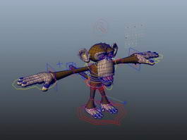 Monkey Cartoon Character Rigged 3d model Maya files free download - CadNav