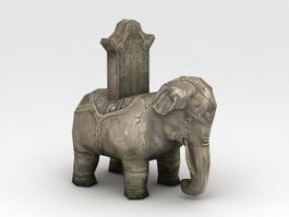 Stone Elephant Sculpture 3d model 3ds Max files free download - CadNav