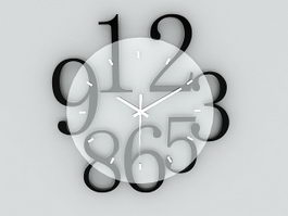 Modern Wall Clock 3d model 3ds Max files free download - CadNav