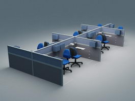 Computer table with shelves 3d model 3dsMax,AutoCAD files free download ...