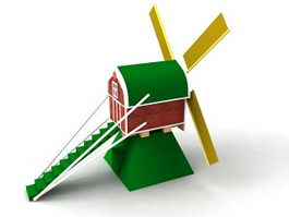Cartoon Windmill House 3d model 3ds Max files free download - CadNav