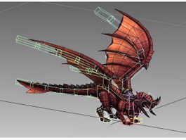 Red Dragon Mount Animated Rig 3d model 3ds Max files free download - CadNav