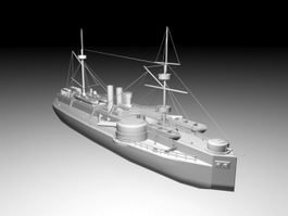 USS New Jersey BB-62 battleship 3d model 3dsmax files free download ...