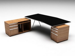 Black Office Desk 3d model 3ds Max files free download - CadNav