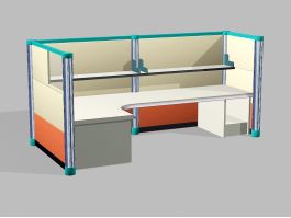 Commercial office cubicles desk partition 3d model 3dsMax files free ...