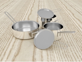 Stainless Steel Pans 3d model 3ds Max files free download - CadNav