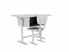 L-shaped office computer workstation 3d model 3dsMax files free ...