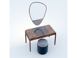 Dressing Table Set with Mirror 3d model 3ds Max files free download ...