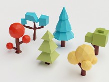 Cartoon Trees Lowpoly 3D Model Download - Blender Files - CadNav